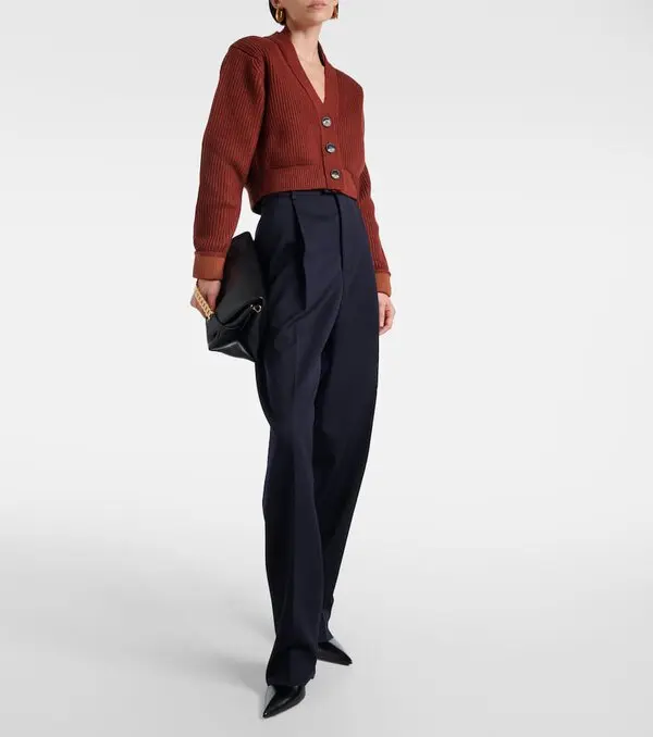Victoria Beckham Cropped Wool-blend Cardigan