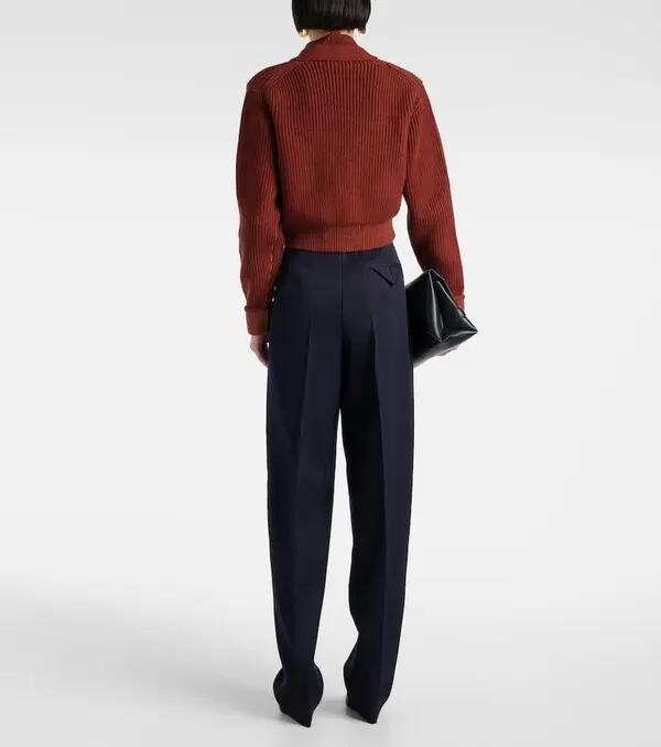 Victoria Beckham Cropped Wool-blend Cardigan