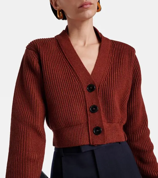 Victoria Beckham Cropped Wool-blend Cardigan