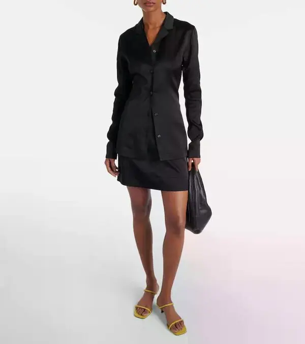 TOTEME Satin Mini Skirt - Black