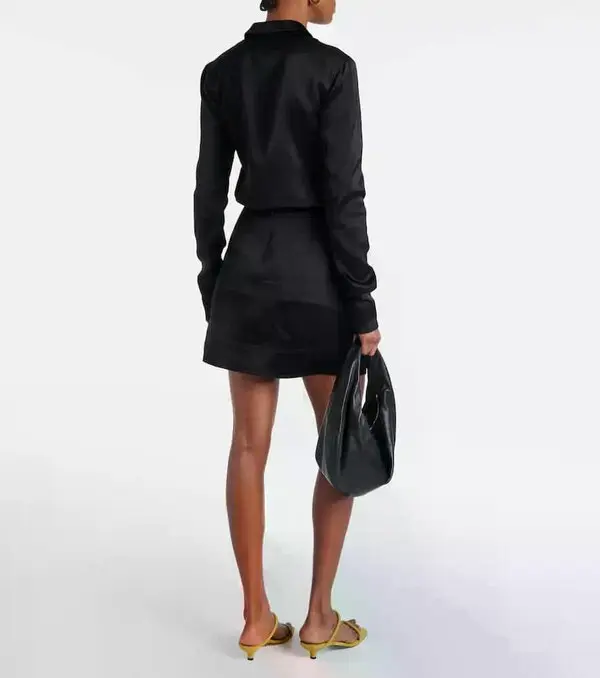 TOTEME Satin Mini Skirt - Black