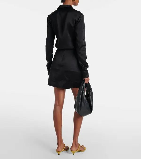 TOTEME Satin Mini Skirt - Black