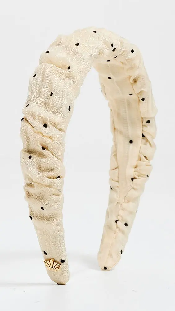 Lele Sadoughi Polka Dot Kelly Headband - Cream | Editorialist display picture 1