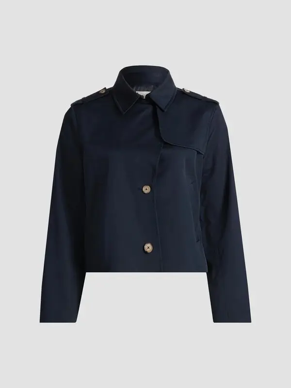 FRAME Cotton Trench Jacket - Navy