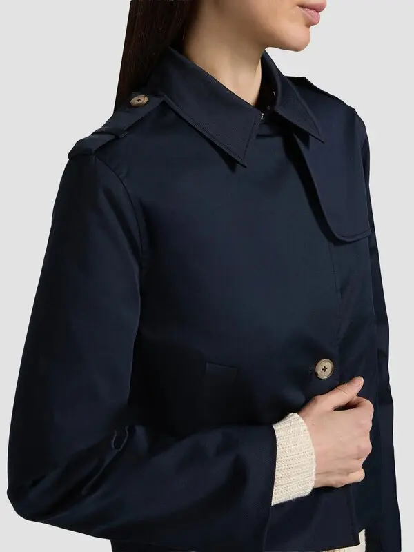 FRAME Cotton Trench Jacket - Navy