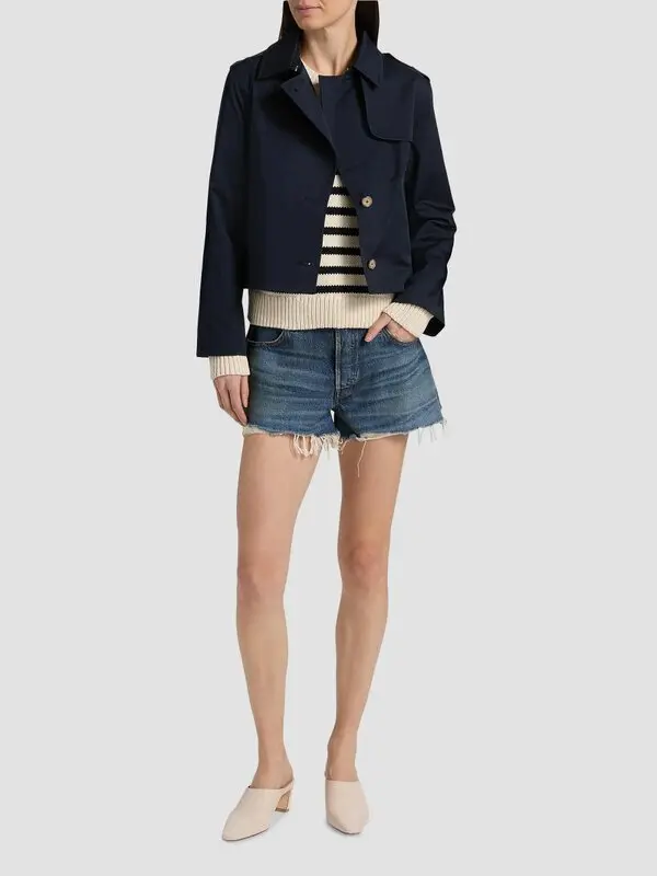FRAME Cotton Trench Jacket - Navy