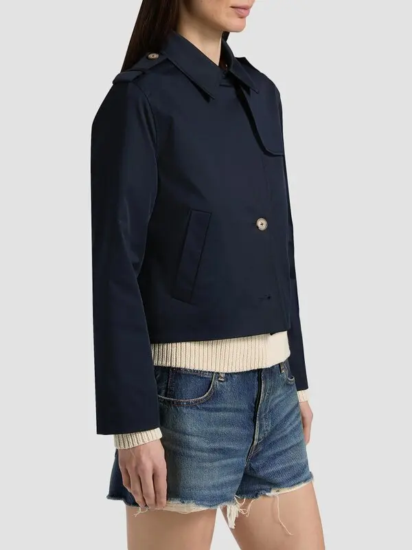 FRAME Cotton Trench Jacket - Navy
