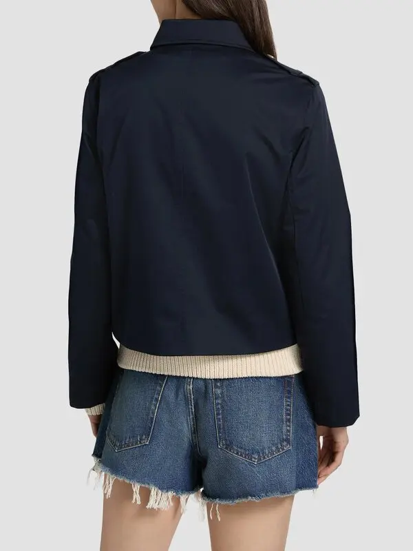 FRAME Cotton Trench Jacket - Navy