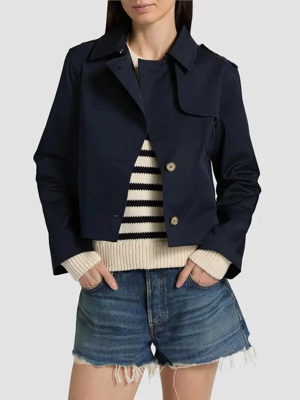 FRAME Cotton Trench Jacket - Navy