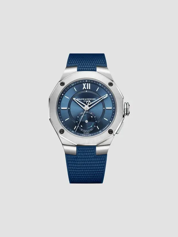 Baume & Mercier Riviera 10761 Stainless Steel, Rubber & Canvas Strap Watch/43mm - Blue