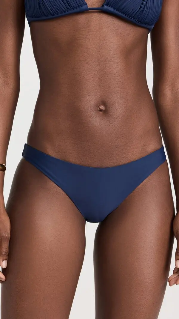 PQ SWIM Basic Ruched Bikini Bottoms - Navy