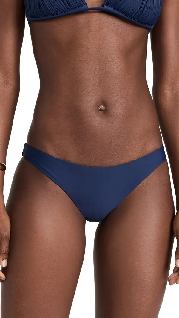 PQ SWIM Basic Ruched Bikini Bottoms - Navy