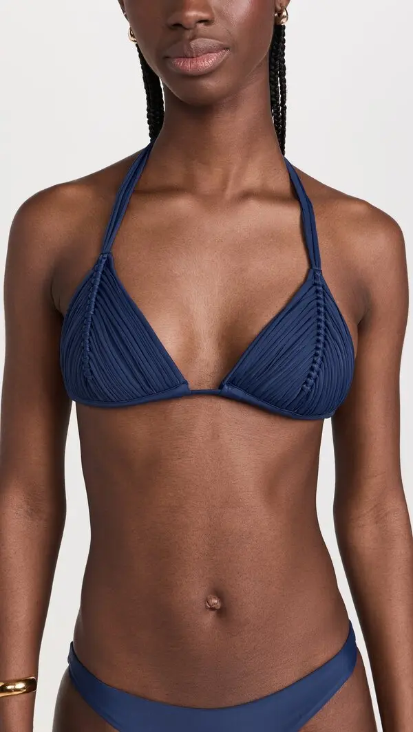 PQ SWIM Isla Triangle Bikini Top - Navy