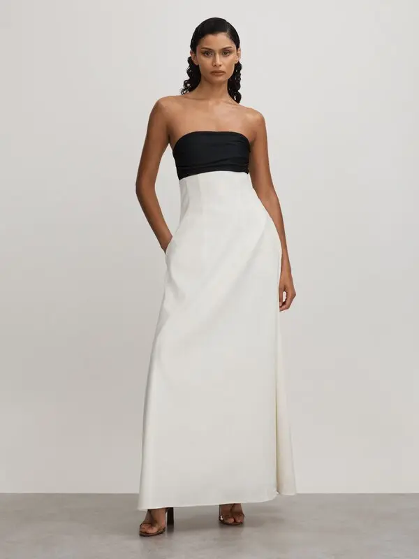 Anna Quan Linen-jersey Strapless Maxi Dress