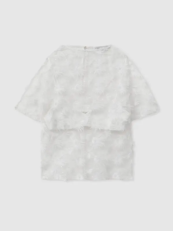 Anna Quan Sheer Applique Top