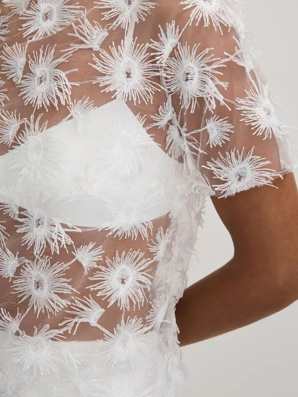 Anna Quan Sheer Applique Top