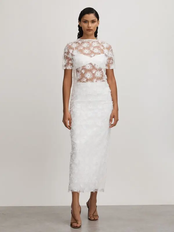 Anna Quan Sheer Applique Top