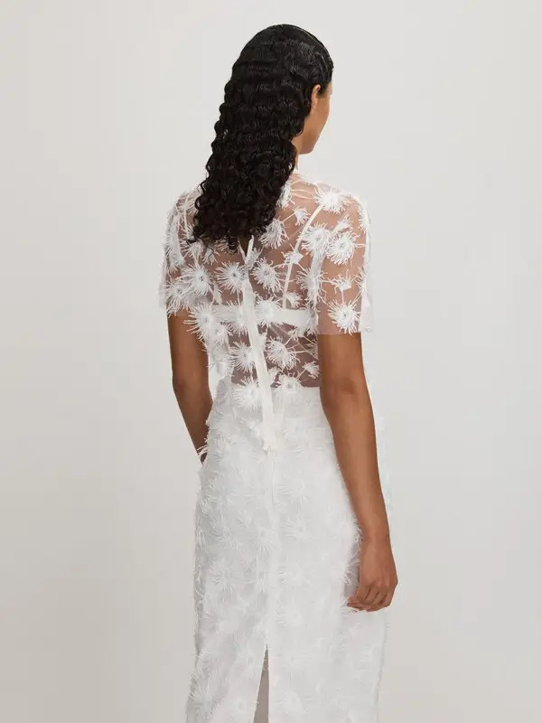 Anna Quan Sheer Applique Top