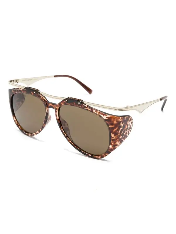 Saint Laurent Sl M137 Amelia Pilot Sunglasses - Brown