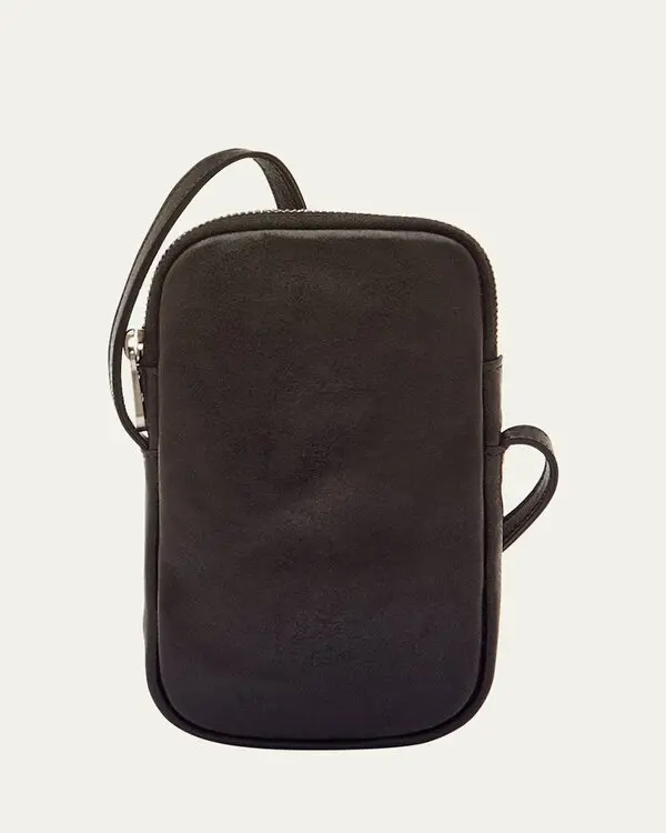 Il Bisonte Galileo Leather Crossbody Bag - Black