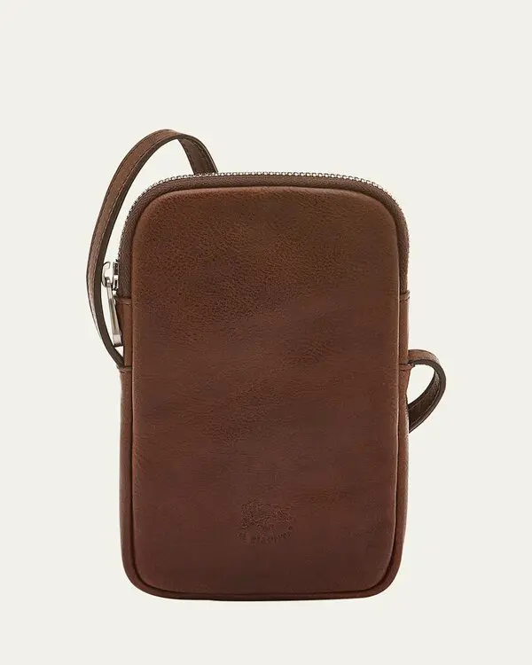 Il Bisonte Galileo Leather Crossbody Bag - Caffe