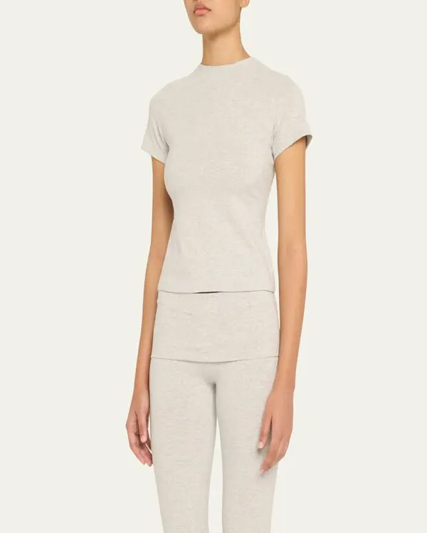 SKIMS Cotton Jersey Crewneck T-shirt - Light Heather Grey