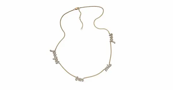 Jennifer Zeuner Jewelry Diamond Nameplate Necklace - One-color