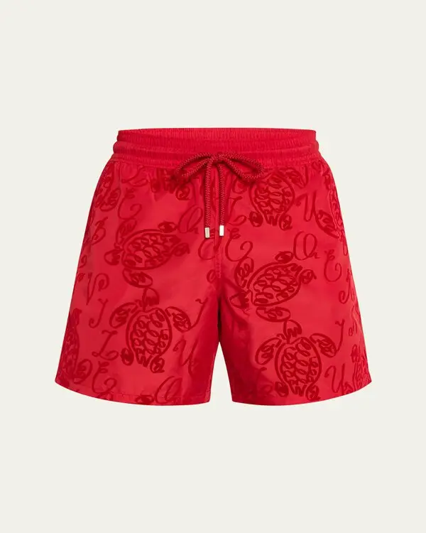 Vilebrequin Abstract-print Swim Shorts - Reds