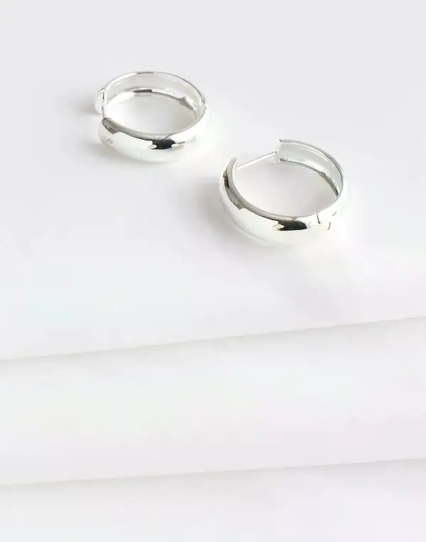 Madewell Demi-fine Chunky Medium Hoop Earrings - Sterling Silver