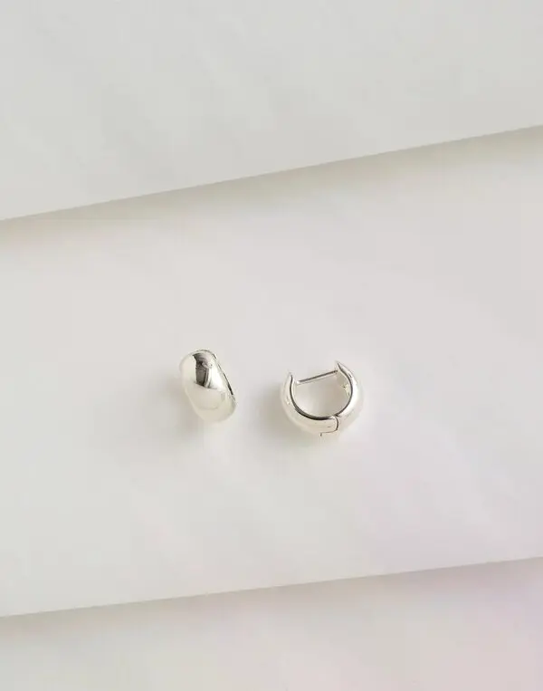 Madewell Demi-fine Chunky Huggie Hoop Earrings - Sterling Silver