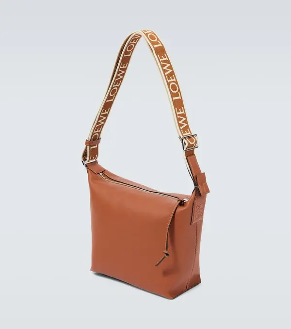 Loewe Cubi Small Leather Crossbody Bag - Brown