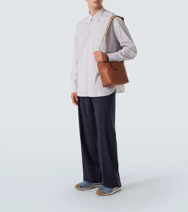 Loewe Cubi Small Leather Crossbody Bag - Brown