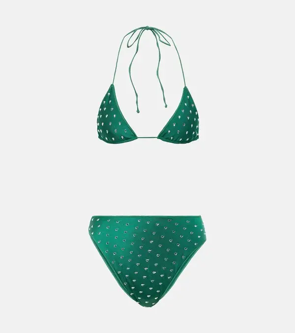 Oseree Gem Embellished Bikini - Green