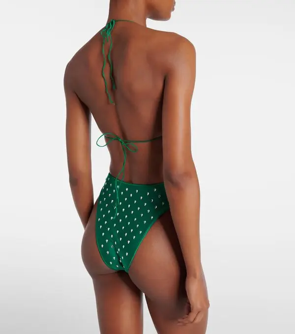 Oseree Gem Embellished Bikini - Green