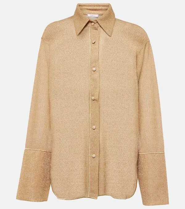 Oseree Lumière Lamé Shirt - Gold