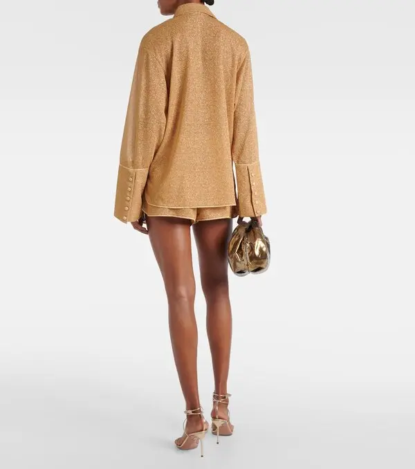Oseree Lumière Lamé Shirt - Gold
