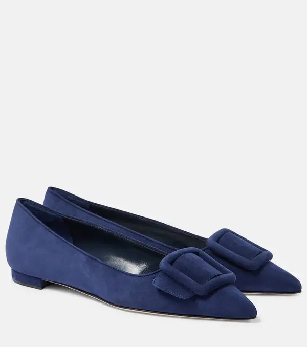 Manolo Blahnik Maysale Ballet Flats - Blue