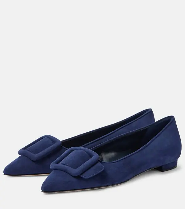Manolo Blahnik Maysale Ballet Flats - Blue