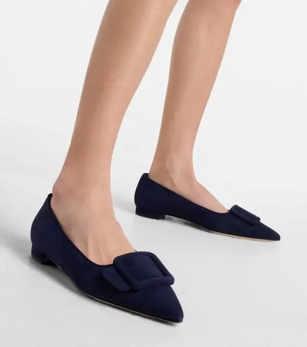 Manolo Blahnik Maysale Ballet Flats - Blue