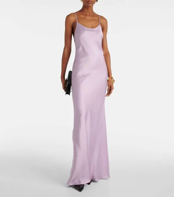 Victoria Beckham Satin Gown - Purple