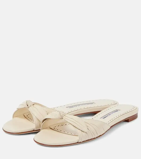 Manolo Blahnik Lolloflat Leather Mules