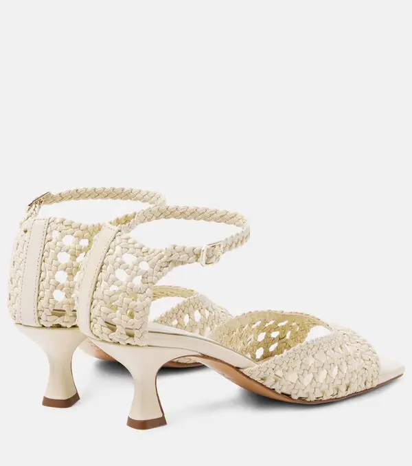 SOULIERS MARTINEZ Veronica Woven Leather Sandals