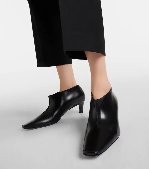 TOTEME Wide Shaft Leather Ankle Boots