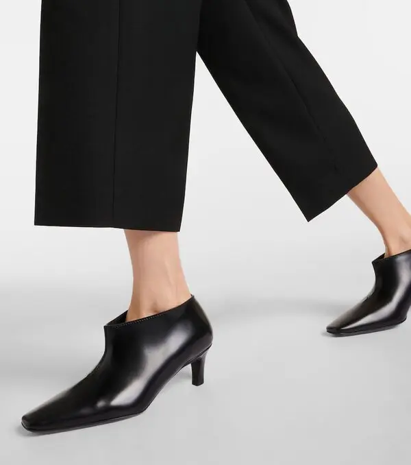 TOTEME Wide Shaft Leather Ankle Boots