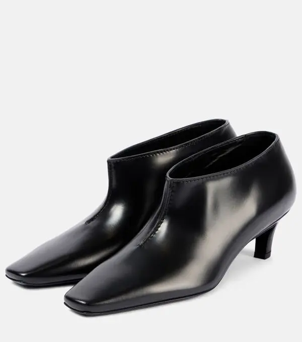 TOTEME Wide Shaft Leather Ankle Boots