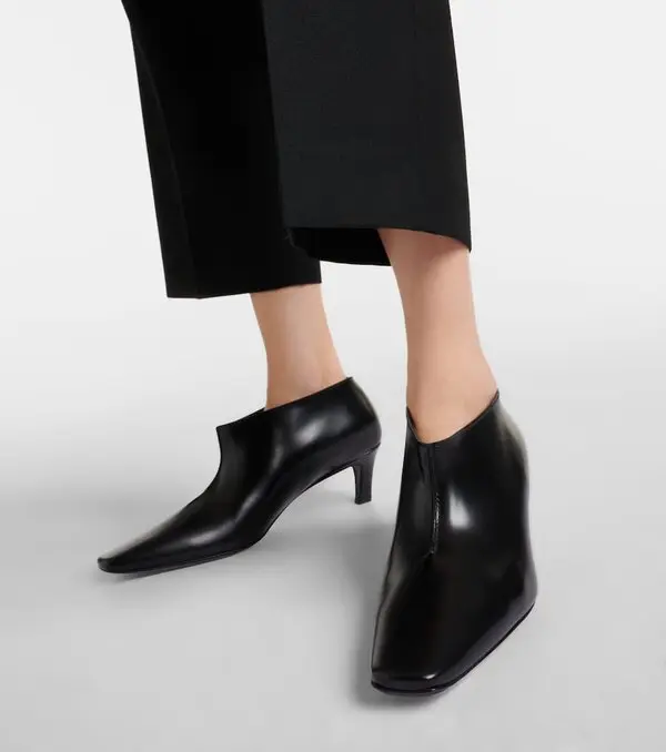 TOTEME Wide Shaft Leather Ankle Boots