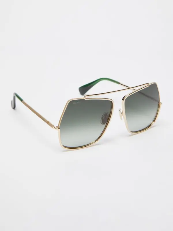 Max Mara Square Metal Sunglasses - Green | Editorialist display picture 2