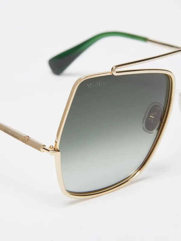 Max Mara Square Metal Sunglasses - Green | Editorialist display picture 2