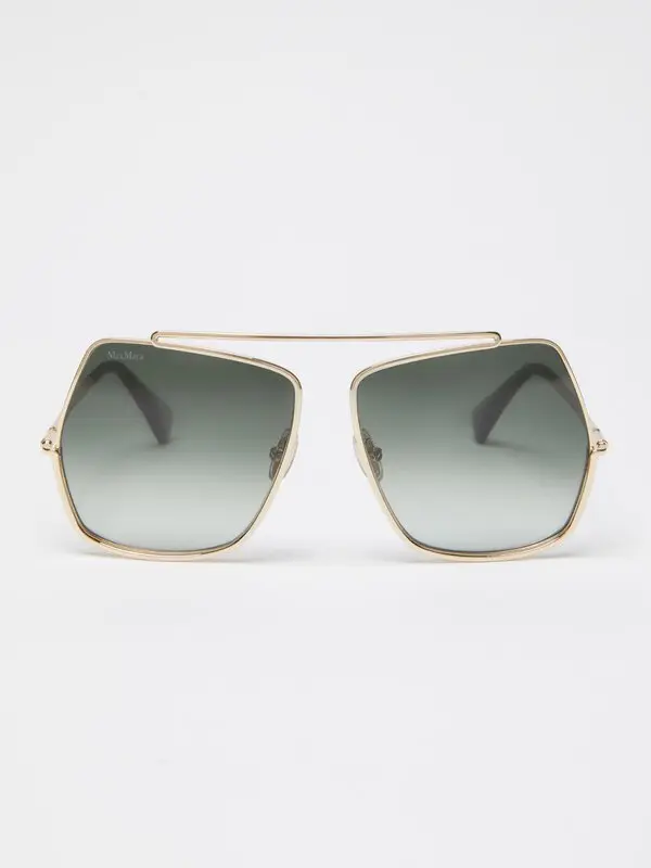 Max Mara Square Metal Sunglasses - Green | Editorialist display picture 1