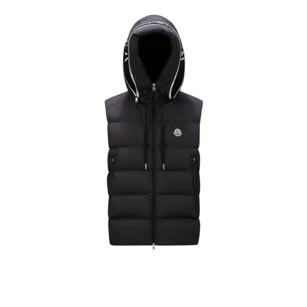 Moncler Cardamine Hooded Down Vest - Black | Editorialist